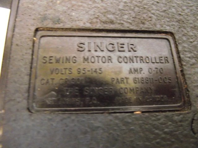 SINGER SEWING MACHINE Foot Pedal Electric Power Control Cord 618811-005 ...