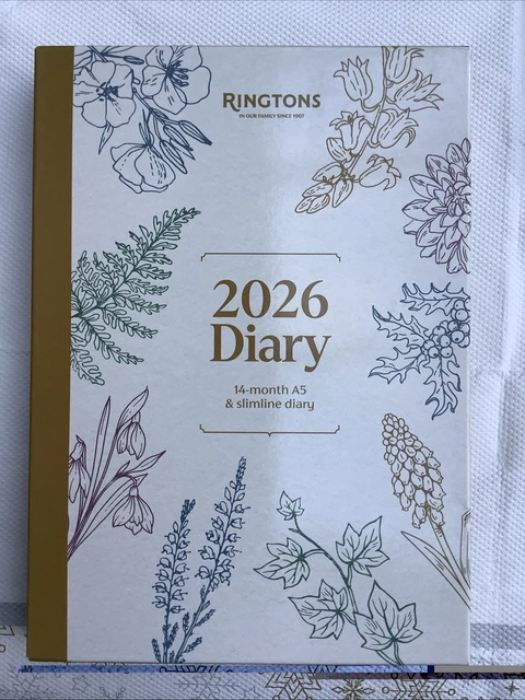 RINGTONS BOXED 2026 Diary Set - 14 Month A5 Diary + Slimline Week to ...