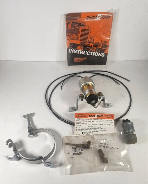 QUICK START DIESEL Starting System Turner Co w Manual NO FUEL CYLINDER ...