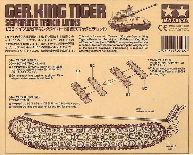 TAMIYA 1/35 SCALE WW2 German King Tiger tank Track Links EUR 25,00 ...