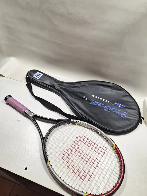 WILSON PRO STAFF 5.6 Titanium Tennis Racket 4 1/2" Oversize w Cover $49 ...