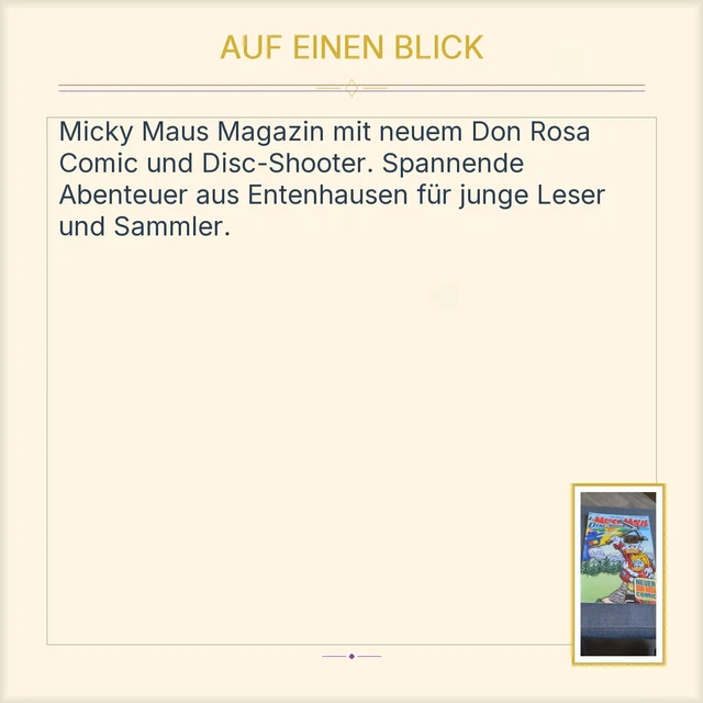 MICKY MAUS MAGAZIN Deutsch Don Rosa Comic Taschenbuch Disc-Shooter ...