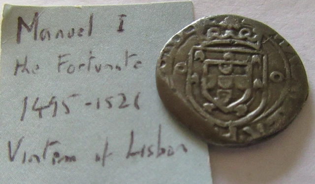 PORTUGAL 20 REIS VINTEM Manuel I, 1495-1521 Lisboa (Lisbon) mint. Grade ...