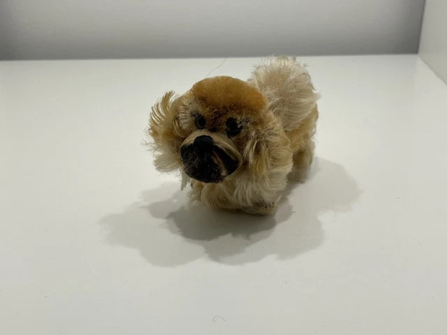 PELUCHE DE COLLECTION Steiff animal chien pékinois 9,5 x 7 cm sans ...