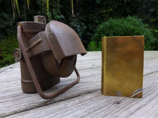 2WW BRITISH MILITARY Army Lamp Electric Torch No.1 & Brass Trench Art ...