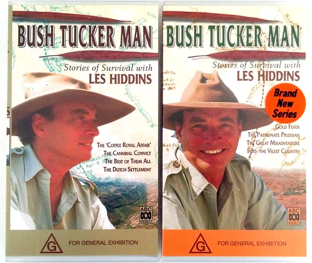 THE BUSH TUCKER Man -Vintage Stories of Survival-2x VHS tapes Les ...