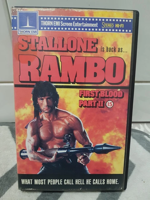 RAMBO: FIRST BLOOD Part 2 - VHS -1985 big box .Ex Rental. slight mould ...