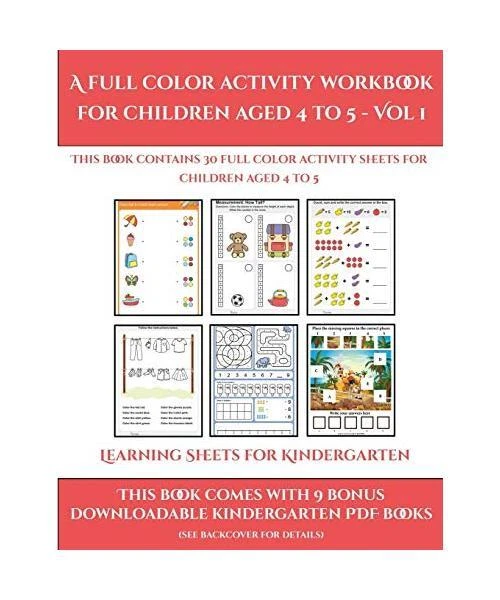 LEARNING SHEETS FOR Kindergarten (A full color activity workbook for ...