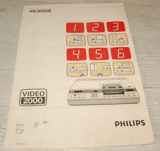 PHILIPS VIDEO2000 VIDEORECORDER VR2022S BEDIENUNGSANLEITUNG von 80er ...
