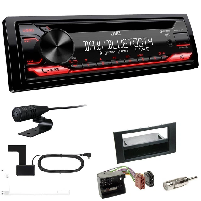 AUTORADIO JVC AVEC antenne DAB kit Bluetooth pour Ford C-Max 2003-2007 ...