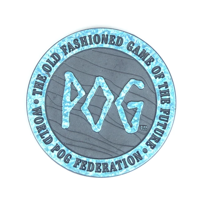 PLASTIC POG SLAMMER Kini 1994 World Pog Federation #1 WPF Light Blue ...