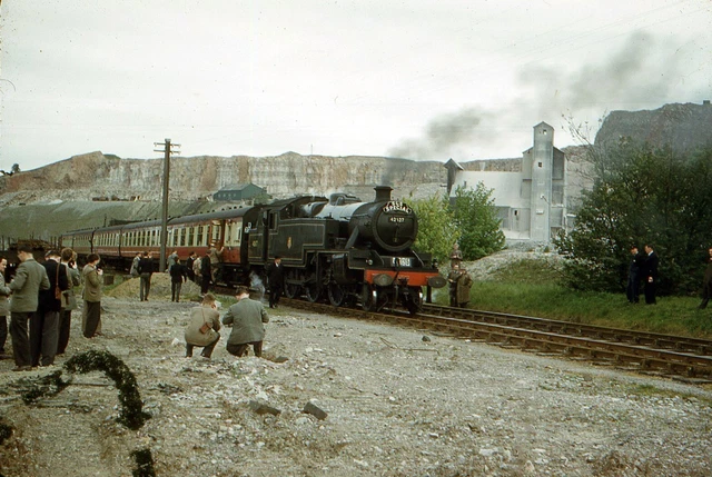 ORIGINAL SLIDE BR steam British Railways Caldon Quarry 42627 May 1957 £ ...