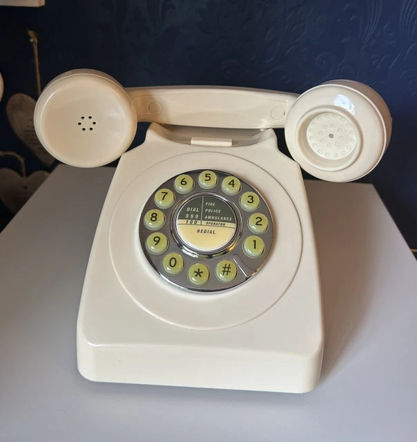 BENROSS VINTAGE STYLE Ivory Telephone Landline Working Box Push Button ...