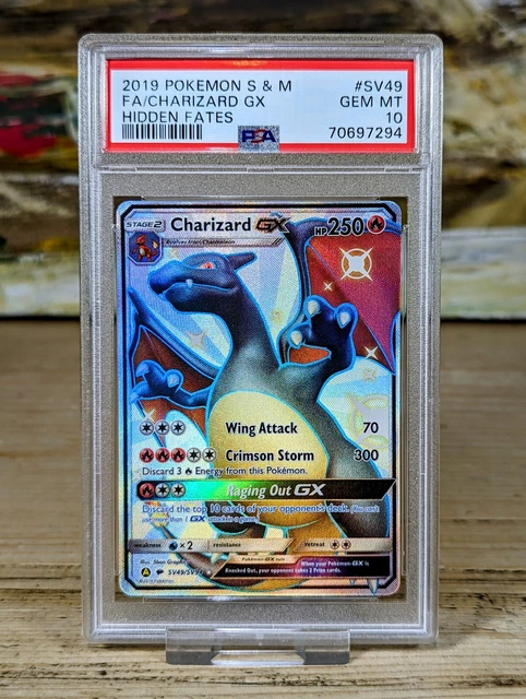CHARIZARD GX POKEMON Card PSA 10. Hidden Fates Full Art SV49/SV94 GEM ...