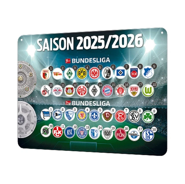 SPORT BILD MAGNETTABELLE Saison 2025/2026, 1. und 2. Bundesliga in OVP ...