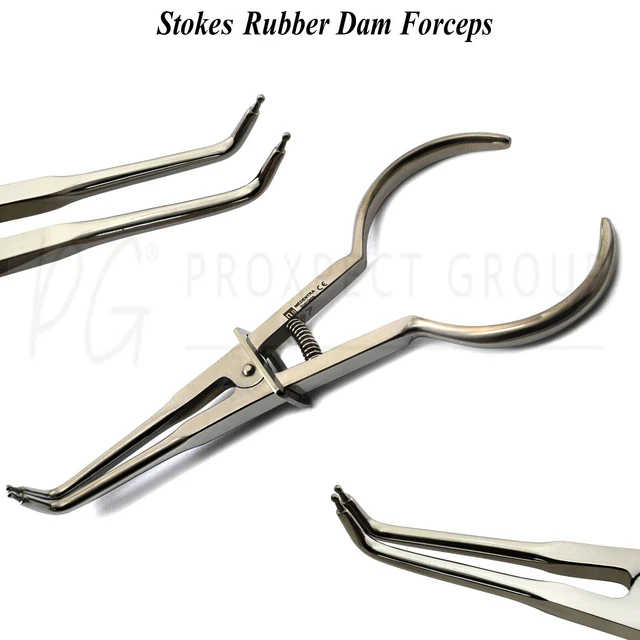 DENTAL STOKES RUBBER Dam Clamp Forceps, Rubber Dam Instruments ...