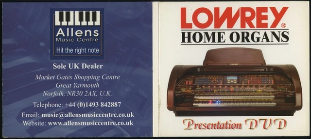 LOWREY PRESENTATION DVD - UK Demo/Promo [MINT/VG+] c.1998 £8.95 ...