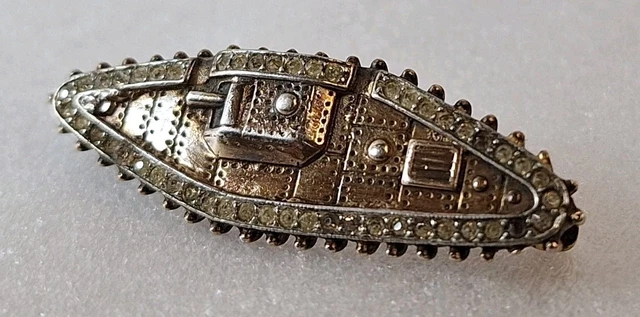 VINTAGE TRIFARI &WW1 Liberty" Tank Corps Insignia Brooch Pin Sterling ...