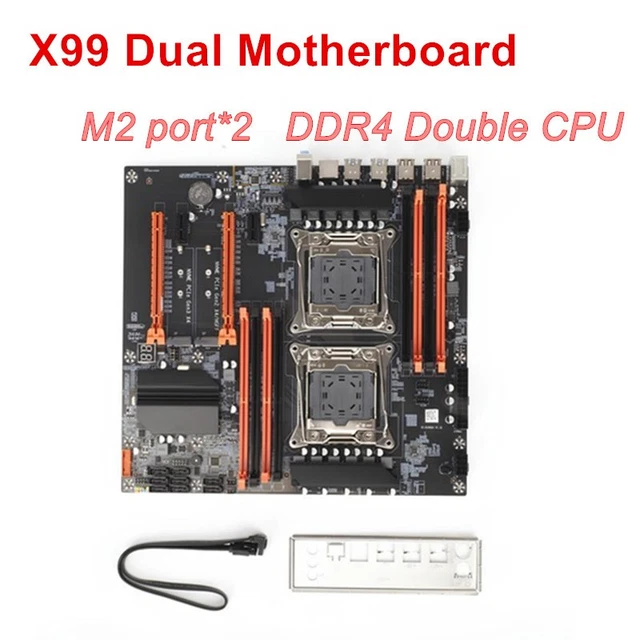 X99 DUAL CPU Motherboards Socket For LGA 2011-3 Dual USB3.0 M.2 8* DDR4 ...