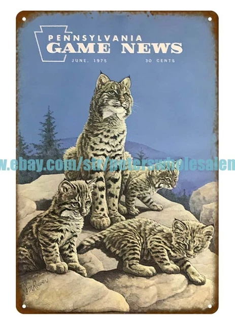 1975 LYNX CATS Pennsylvania Game News metal tin sign home garden wall ...