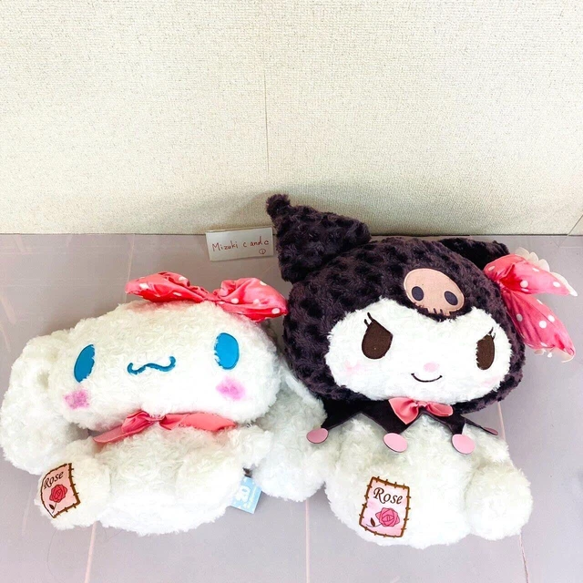 SANRIO CINNAMOROLL MY Melody Kuromi Big Plush Set 2 Rose Ribbon Soft ...