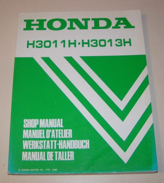 MANUEL D'ATELIER TRACTEUR-TONDEUSE Honda H 3011 H/H 3013 H - Stand 1989 EUR 78,39 - PicClick FR