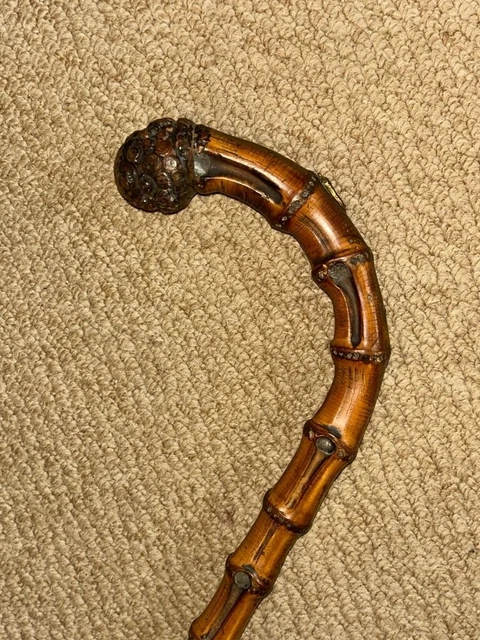 ANTIQUE SEMI-FLEXIBLE WHANGEE Bamboo Charlie Chaplin Cane / Stick Brass Snake £119.00 - PicClick UK