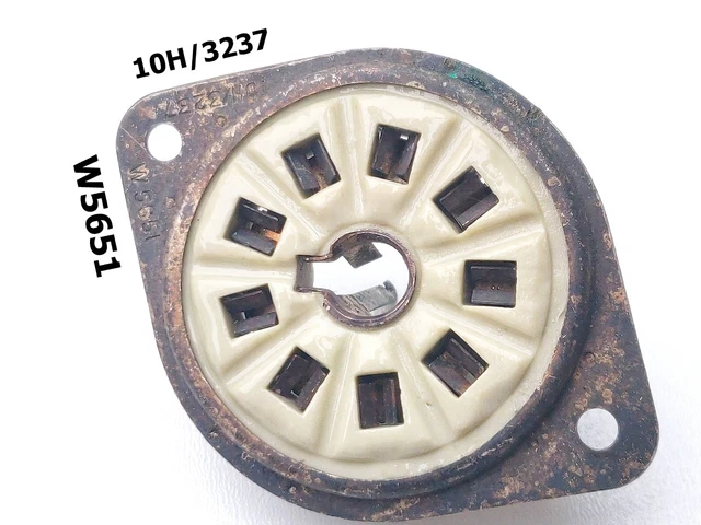 B9g Ceramic 2x Vintage Ww2 Socket Base 9 Pin British Valve Tube Ef50