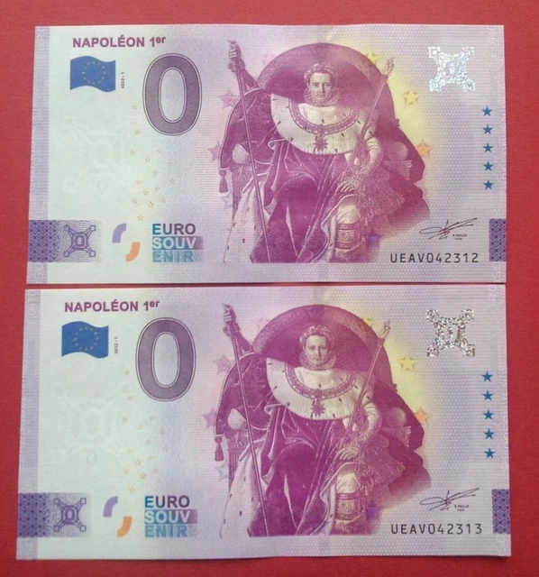2 BILLETS 0 Euro - Napoleon 1Er 2022 Numeros Se Suivant 042312/042313 ...