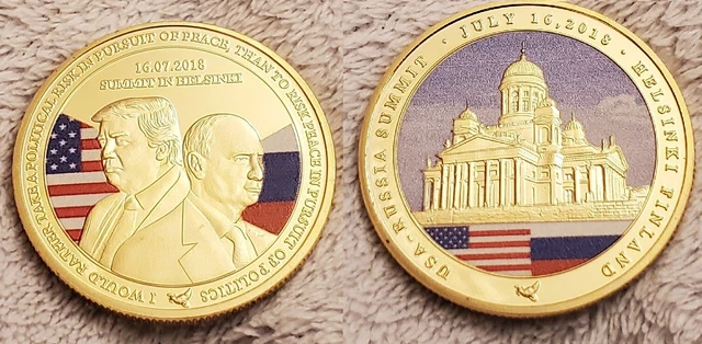 DONALD TRUMP GOLD Coin MAGA World Peace Putin I Russia Ukraine Cold War ...