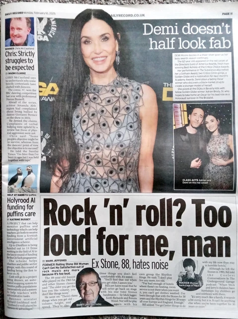 THE ROLLING STONES Articles February 10 2025 The Daily Record Bill ...