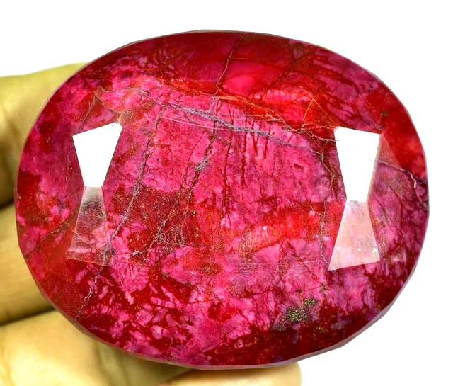 RARE 488.20 CT Naturel Géante Rubis Rouge Certifié Museum Grade Ovale ...