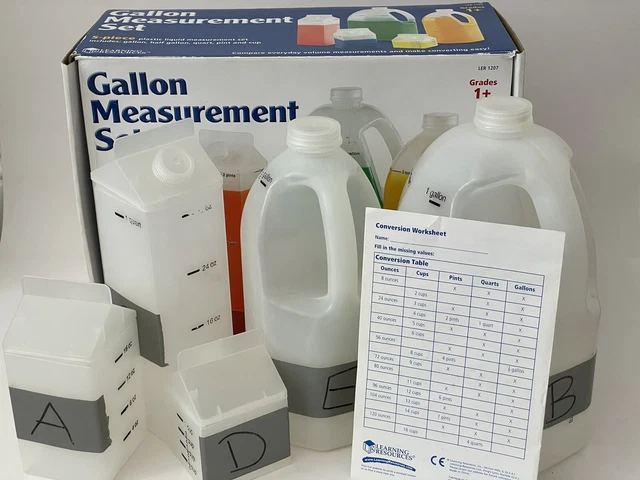 LEARNING RESOURCES GALLON Measurement Set Math School Visual Aid ...