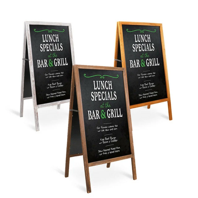 40& X22& DOUBLE Sided Wood A-Frame Sidewalk Chalkboard Easel Signs Menu ...