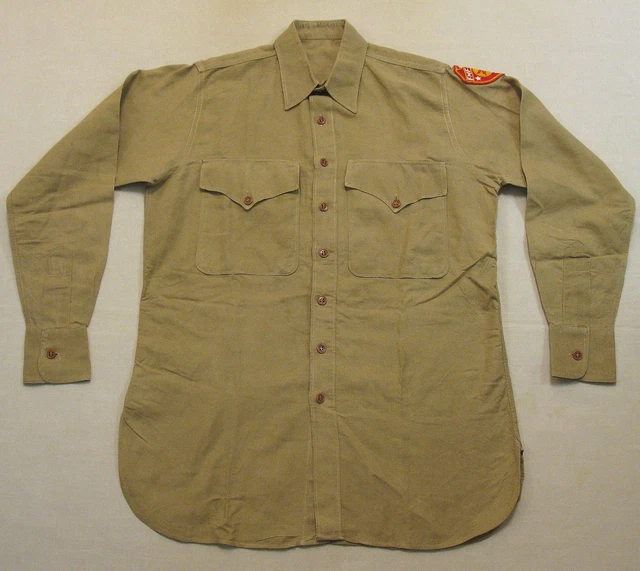 WW2 USMC KHAKI Cotton Shirt US Marine Corps Band Named Original WWII ...