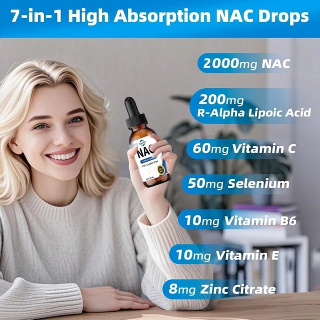 ORGANIC NAC N-ACETYL-CYSTEINE Liquid Drops Liver & Lung Support ...