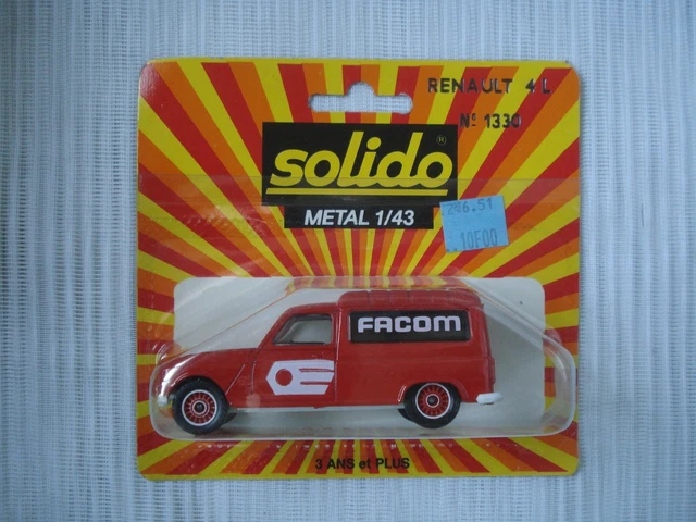 SOLIDO N° 1330 : Renault 4L rouge Facom - neuve sous blister d'origine ...