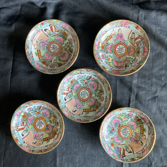 SET OF 5 Famille Rose 4 Inch Dishes ACF £18.11 - PicClick UK