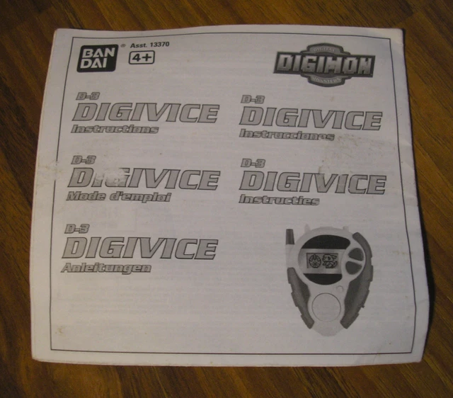 GENUINE BANDAI DIGIMON Digivice D3 Instructions Booklet Very Rare ...