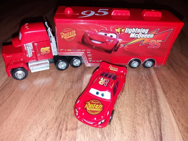DISNEY PIXAR CARS Mack Truck Lightning McQueen mit Container und Auto ...