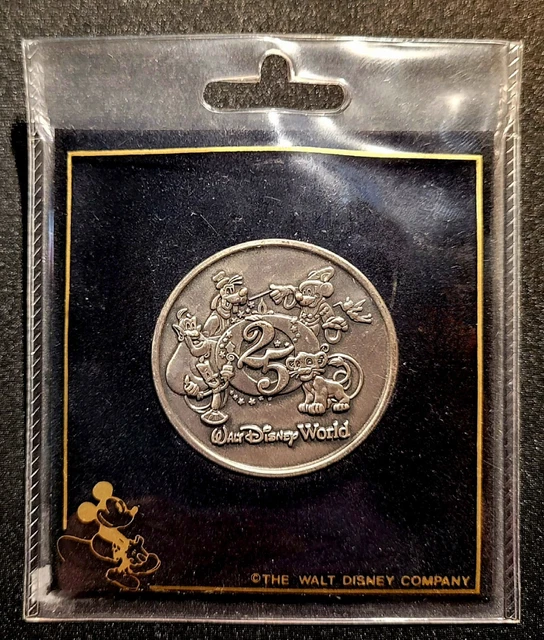 DISNEY COIN WALT Disney World 25th Anniversary Celebration Logo Pewter ...