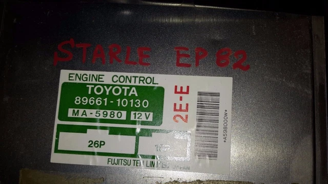 TOYOTA STARLET EP82, Moteur 2E-E, Ecu 89661-10130, Ma - 5980 Fujitsu ...