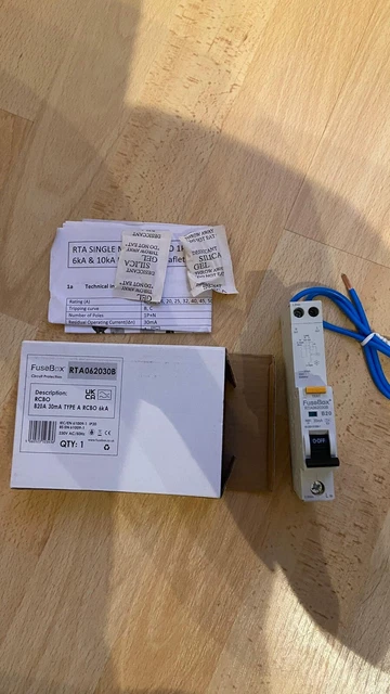 FUSEBOX RTA062030B RCBO Circuit Breaker SINGLE POLE 20 Amp 30mA B Curve Type A £11.00 - PicClick UK