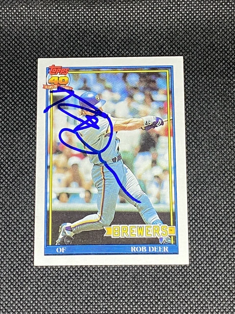 CARTE TOPPS SIGNÉE Rob Deer Milwaukee Brewers 1991 #192 ~ COA EUR 6,64 ...