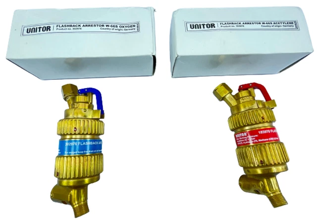 UNITOR W-66S GAS Flashback Arrestor 322976 Sauerstoff 183970 Acetylen ...