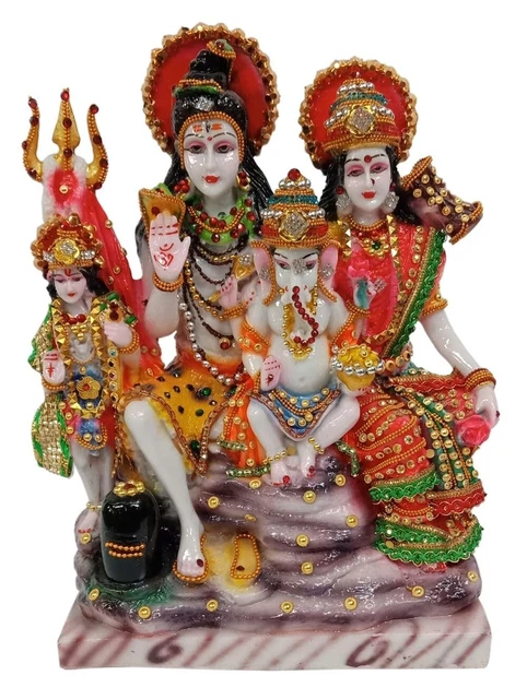 LORD SHIVA WITH Maa Parvati Kartikeya & Ganesha Shiv Family Resin ...
