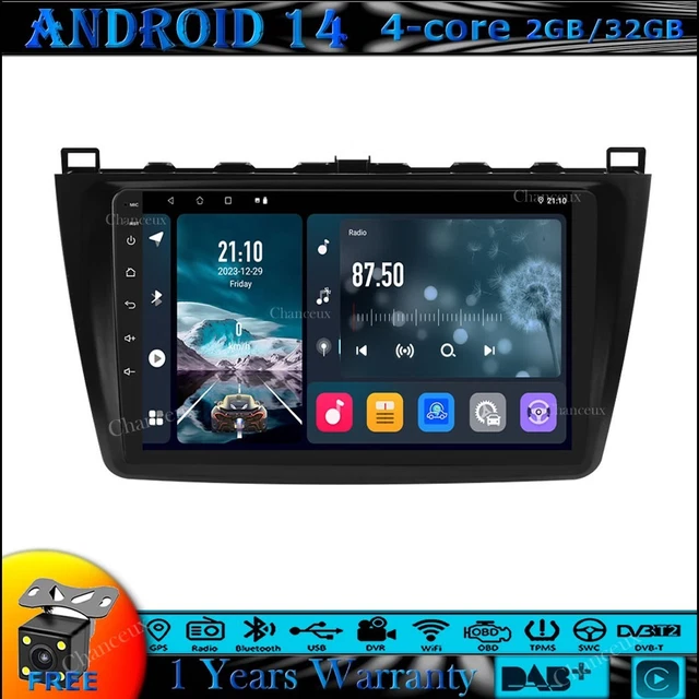 9&ANDROID 14 HEAD Unit Radio DAB Carplay GPS Navigation BT For MAZDA 6 ...