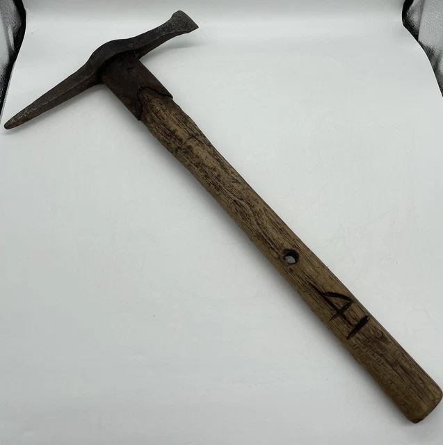 ANTIQUE VINTAGE WOODEN Metal British Miners Coal Pit Mining Mine Axe ...