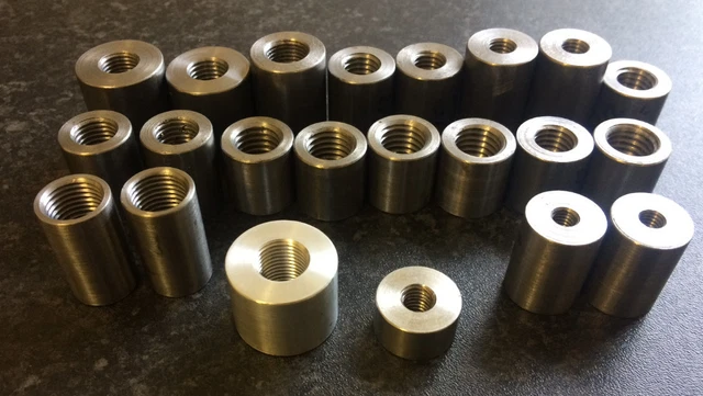 READY TO WELD Threaded Mild Steel Insert / Mount M6 M14 3/8" 7/16" UNF ...