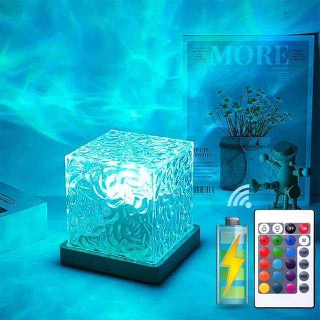 CUBE NORTHERN LIGHTS Water Wave Night Light With Remote LED Atmosphere ...